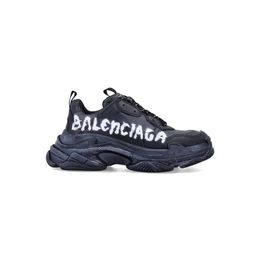 Balenciaga Low-Top Sneaker - Triple S Paint Logo Sneakers - Gr. 43 (EU) - in Grau - f&uuml;r Damen