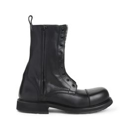 Balenciaga Stiefel - Truck Lace Up Black Calf Leather Boots - Gr. 41 (EU) - in Schwarz - f&uuml;r Damen