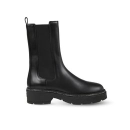 Rene Caovilla Ren&eacute; Caovilla Stiefel - Mid-Calf Black Calf Leather Biker Boots With Lace- - Gr. 40 (EU) - in Schwarz - f&uuml;r Damen