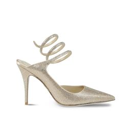 Rene Caovilla Ren&eacute; Caovilla Hohe Schuhe - Slingback Pumps With High Heel Design - Gr. 37 (EU) - in Gold - f&uuml;r Damen