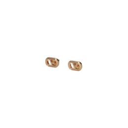 Valentino Garavani Ohrringe - Gold-Tone Brass Oval Stud Earrings - Gr. unisize - in Mehrfarbig - f&uuml;r Damen