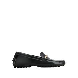 Tod's Polished Calfskin Moccasins With Metallic Bar Acce - Gr. 35 (EU) - in Schwarz