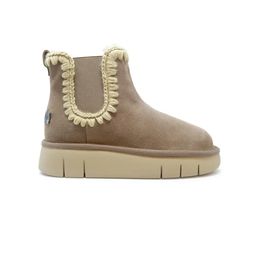 mou Stiefel - Fw531037a Bounce Boots Suede Elephant Grey - Gr. 40 (EU) - in Beige - f&uuml;r Damen