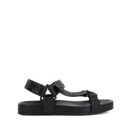 Bottega Veneta Loafer - Black Calf Leather-Rubber Sandals - Gr. 43 (EU) - in Schwarz - f&uuml;r Damen