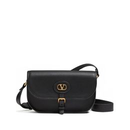 Valentino Garavani Hobo Bags - Rectangular Crossbody Bag With Gold-Tone Buckle - Gr. unisize - in Schwarz - f&uuml;r Damen