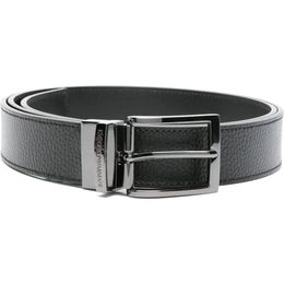 Emporio Armani G&uuml;rtel - Reversible Cowhide Belt With Palmellato Finish - Gr. ONE SIZE - in Schwarz - f&uuml;r Damen