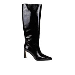 Michael Kors Stiefel - Darrah Heeled Boot In Patent Leather, Black - Gr. 7_5 - in Schwarz - f&uuml;r Damen