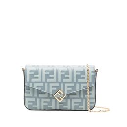 Fendi Portemonnaie - Ff Diamonds Wallet On Chain - Gr. unisize - in Grau - f&uuml;r Damen