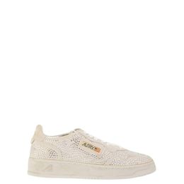 Autry Low-Top Sneaker - Medalist Low - Suede Trainers With Rhinestones - Gr. 39 (EU) - in Grau - f&uuml;r Damen