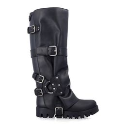 Dolce & Gabbana Dolce&Gabbana Stiefel - Rubber And Leather Tall Boots - Gr. 36 (EU) - in Schwarz - f&uuml;r Damen