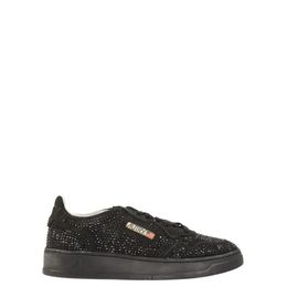 Autry Low-Top Sneaker - Medalist Low - Suede Trainers With Rhinestones - Gr. 36 (EU) - in Schwarz - f&uuml;r Damen