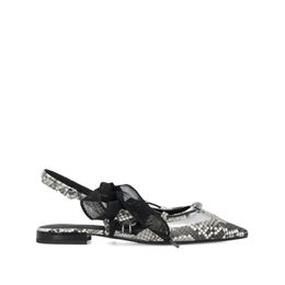 Pinko Sandalen - Pointed-Toe Slingback Sandals With Snakeskin Patte - Gr. 37 (EU) - in Grau - f&uuml;r Damen