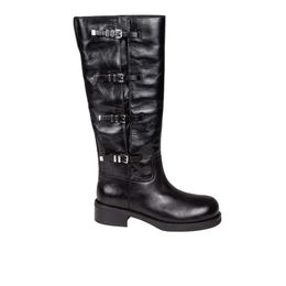 Michael Kors Stiefel - Leather Darringt Boot With Buckles - Gr. 7_5 - in Schwarz - f&uuml;r Damen