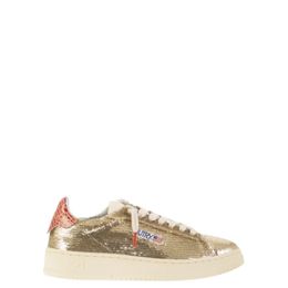 Autry Low-Top Sneaker - Dallas - Sequinned Trainers - Gr. 37 (EU) - in Beige - f&uuml;r Damen