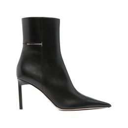 Tom Ford Stiefel - Black Ankle Boots In Smooth Calf Leather - Gr. 37 (EU) - in Schwarz - f&uuml;r Damen
