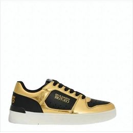 Versace Low-Top Sneaker - Low-Top Sneakers With Metallic Gold - Gr. 40 (EU) - in Wei&szlig; - f&uuml;r Damen