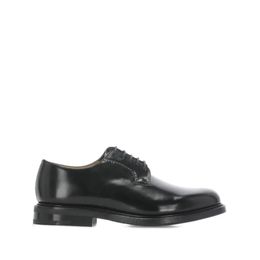 Church's Flat Lace-Up Shoes In Polished Black Calfskin - Gr. 7_5 - in Schwarz