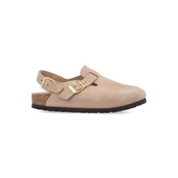 Birkenstock Slipper & Pantoletten - Comfortable Nubuck Leather Tokio Mules - Gr. 41 (EU) - in Beige - f&uuml;r Damen