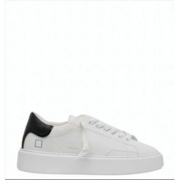 D.A.T.E. D.A.T.E Low-Top Sneaker - White Leather Sneakers With Black Suede Heel - Gr. 41 (EU) - in Wei&szlig; - f&uuml;r Damen