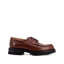 Church's Burnt Brown Smooth Leather Boat Loafers - Gr. 7 - in Schwarz