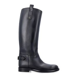 Burberry Stiefel - Leather Cavalier Boots With Buckle Detail - Gr. 36 (EU) - in Schwarz - f&uuml;r Damen