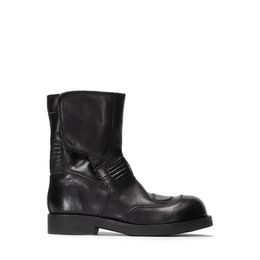 MM6 Maison Margiela Stiefel - Biker Ankle Boots With Fold-Over Flap - Gr. 37 (EU) - in Schwarz - f&uuml;r Damen
