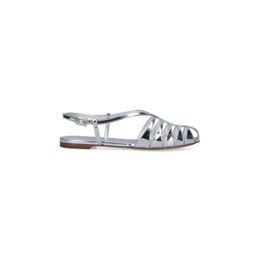 Salvatore Ferragamo Sandalen - Metallic Silver Strappy Sandals - Gr. 10 - in Beige - f&uuml;r Damen