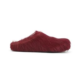 Marni Slipper & Pantoletten - Camelia Calf Hair Fussbett Mules - Gr. 39,5 (EU) - in Rot - f&uuml;r Damen