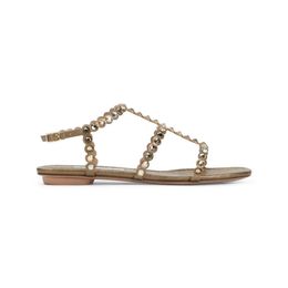 Aquazzura Sandalen - Brass Goat Leather Tequila Sandal - Gr. 37,5 (EU) - in Braun - f&uuml;r Damen