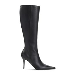 Amina Muaddi Stiefel - Pointed Toe Ankle Boots In Smooth Nappa Leather - Gr. 39 (EU) - in Schwarz - f&uuml;r Damen