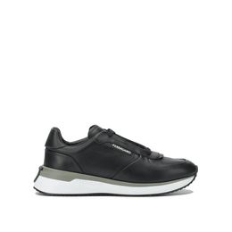Salvatore Ferragamo Low-Top Sneaker - Streamlined Black Leather Sneakers - Gr. 5 - in Schwarz - f&uuml;r Damen