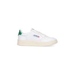 Autry Low-Top Sneaker - Low-Top White Leather Sneakers With Multicolor Emb - Gr. 36 (EU) - in Wei&szlig; - f&uuml;r Damen