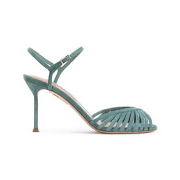 Aquazzura Sandalen - Green Kid Suede Strappy Sandals - Gr. 37 (EU) - in Rosa - f&uuml;r Damen
