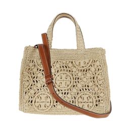 Tory Burch Shopper & Totes - Woven Shopper Bag With Textured Design And Detacha - Gr. unisize - in Beige - f&uuml;r Damen