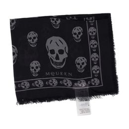 Alexander McQueen T&uuml;cher & Schals - Skull Motif Black Wool Scarf - Gr. unisize - in Schwarz - f&uuml;r Damen