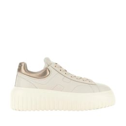 Hogan Low-Top Sneaker - H-Stripes H Lace-Up Shoes - Gr. 37,5 (EU) - in Beige - f&uuml;r Damen