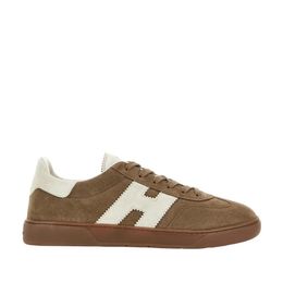 Hogan Low-Top Sneaker - Lace-Up Brown Sneakers With Contrasting White Acce - Gr. 10 - in Braun - f&uuml;r Damen