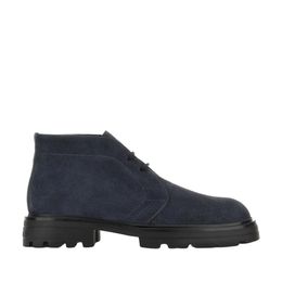 Hogan Lace-Up Ankle Shoes In Deep Blue Suede - Gr. 10 - in Schwarz