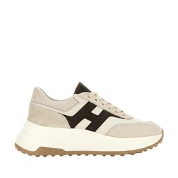 Hogan Low-Top Sneaker - Beige And Brown Lace-Up Shoes With Sole - Gr. 36 (EU) - in Beige - f&uuml;r Damen