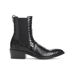 Tom Ford Stiefel - Textured Black Leather Ankle Boots With Pointed To - Gr. 37 (EU) - in Schwarz - f&uuml;r Damen