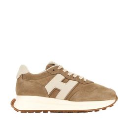 Hogan Low-Top Sneaker - H641 H Patch Sneakers - Gr. 35 (EU) - in Beige - f&uuml;r Damen