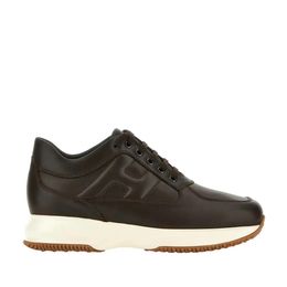 Hogan Low-Top Sneaker - Sophisticated Brown Calfskin Interactive Shoes - Gr. 10 - in Schwarz - f&uuml;r Damen
