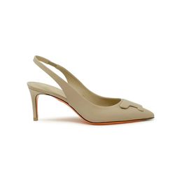 Santoni Hohe Schuhe - Beige Leather Pumps - Gr. 37 (EU) - in Braun - f&uuml;r Damen