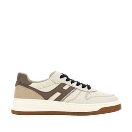 Hogan Low-Top Sneaker - Refined Ivory Lace-Up Shoes With Suede Accents - Gr. 6_5 - in Beige - f&uuml;r Damen