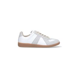 Maison Martin Margiela Maison Margiela Low-Top Sneaker - White Leather Sneakers With Gray Suede Detailing - Gr. 43 (EU) - in Wei&szlig; - f&uuml;r Damen