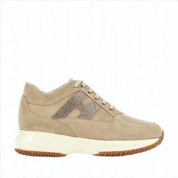 Hogan Low-Top Sneaker - Interactive H Strass Sneakers With Embellished Det - Gr. 39 (EU) - in Beige - f&uuml;r Damen