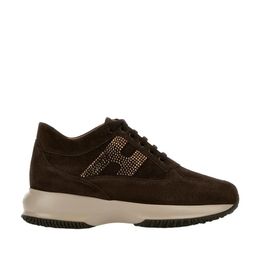 Hogan Low-Top Sneaker - Interactive H Strass Sneakers With Decorative Rhin - Gr. 39 (EU) - in Schwarz - f&uuml;r Damen