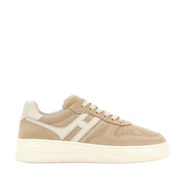Hogan Low-Top Sneaker - Beige Calfskin H630 Sneakers With Lace-Up Design - Gr. 36 (EU) - in Beige - f&uuml;r Damen