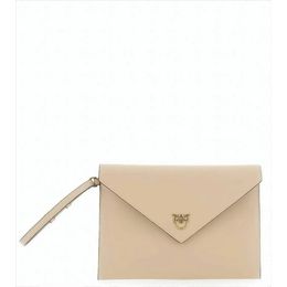 Pinko Clutches - Envelope Clutch In Smooth Beige Leather - Gr. unisize - in Beige - f&uuml;r Damen