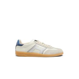 Santoni Low-Top Sneaker - Low-Profile Leather Sneakers With Suede Reinforcem - Gr. 9_5 - in Wei&szlig; - f&uuml;r Damen